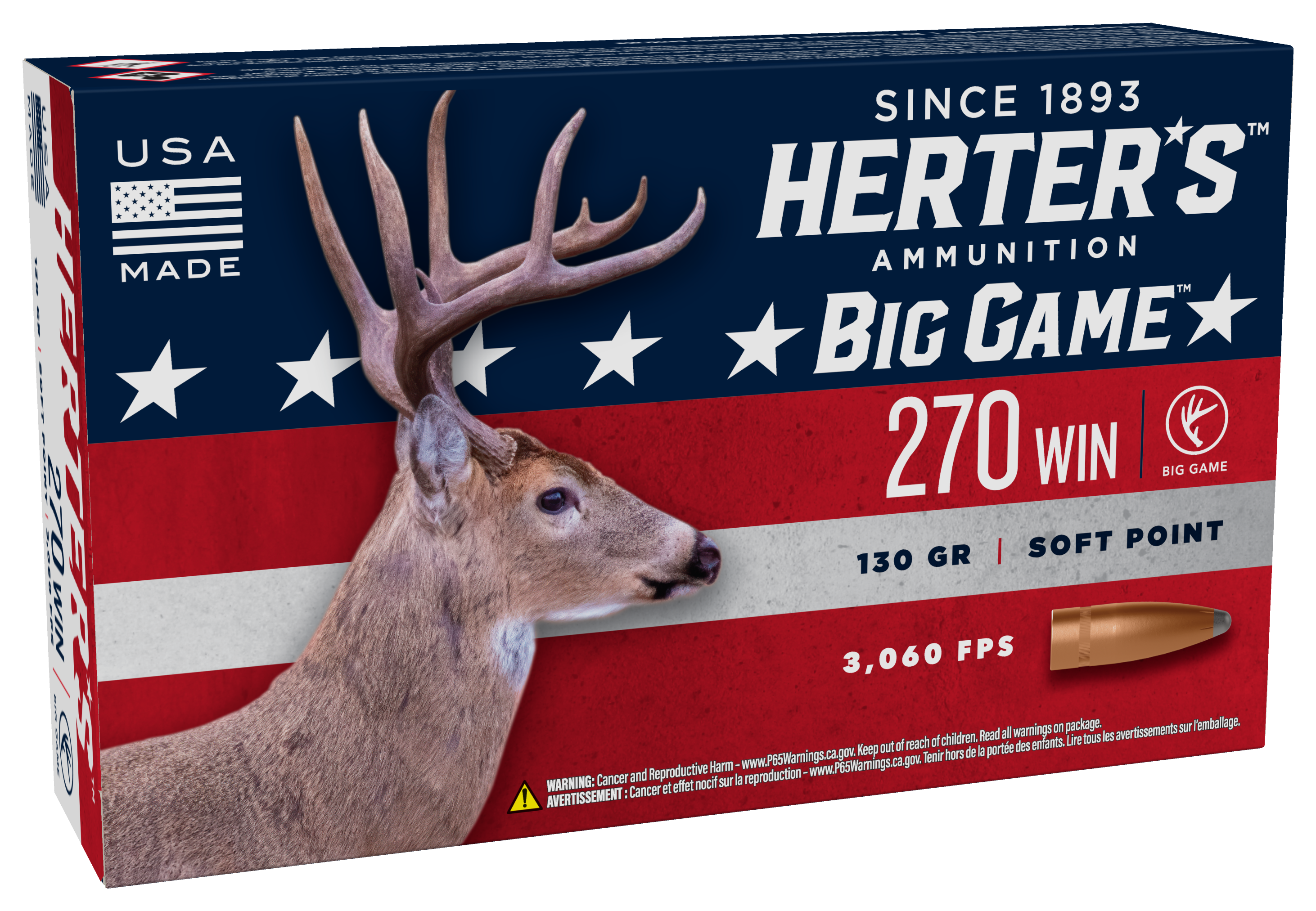 Herter's .270 Winchester 130 Grain Soft Point Centerfire Rifle Ammo | Bass Pro Shops